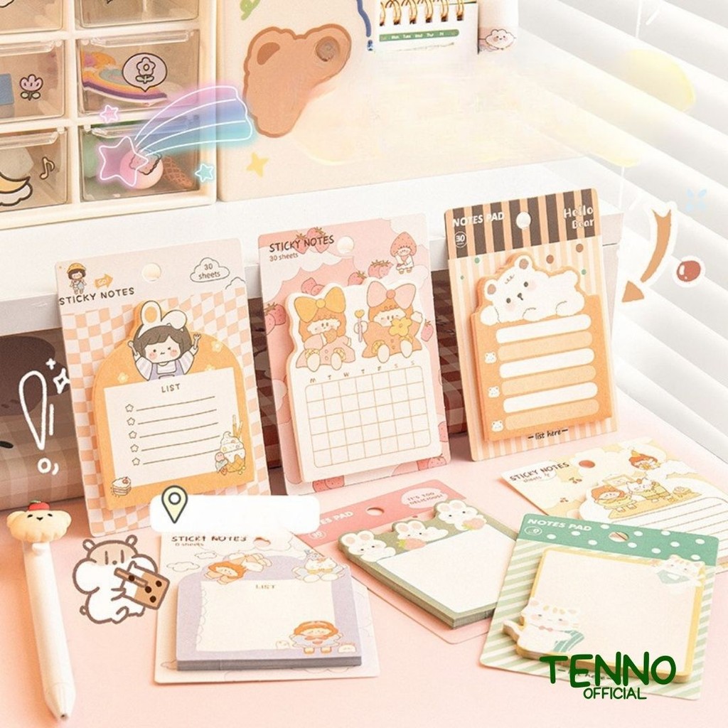 Jual TENNO Sticky Notes Magic Shape Bentuk Unik Isi 30 Lembar Kertas ...