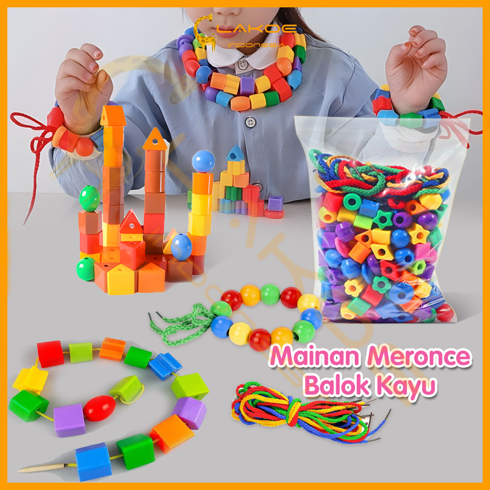 Jual LAKOE Manik-manik Tali Primer Mainan Edukasi Montessori Gelang ...