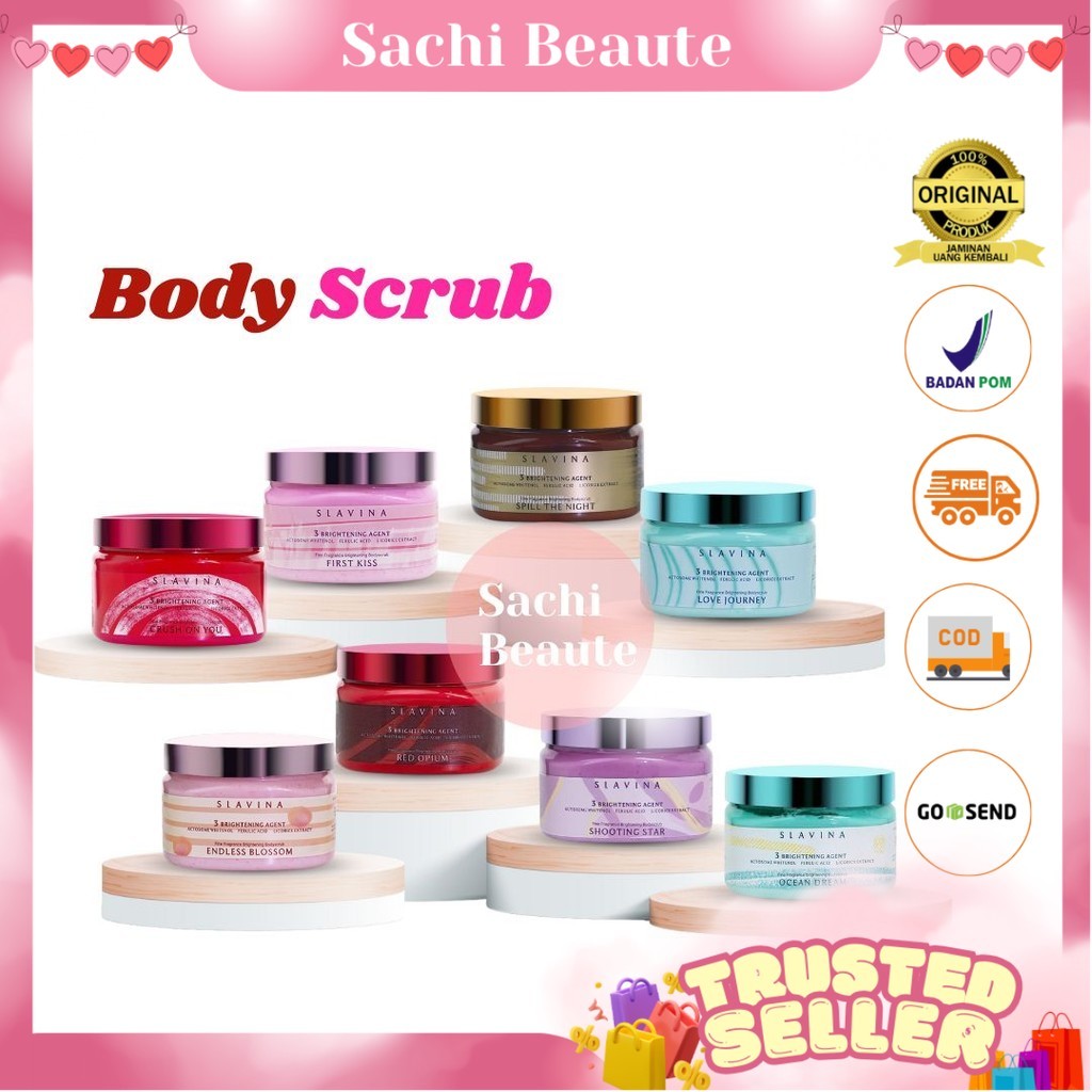 Jual SLAVINA Body Scrub 300gr Spill The Night First Kiss Endless Ocean ...
