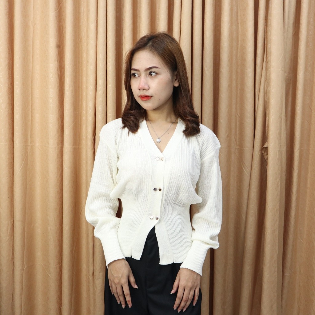 Jual [COD] Atasan Wanita Korean Button - Top Baju Wanita Lengan Panjang ...