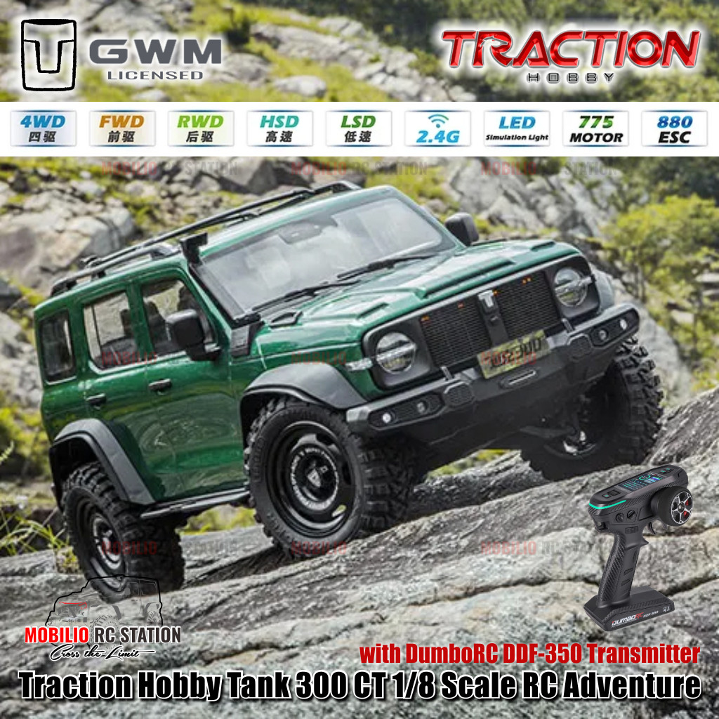 Jual Traction Hobby Tank 300 CT 1/8 Scale RC Adventure Tank300-CT with ...