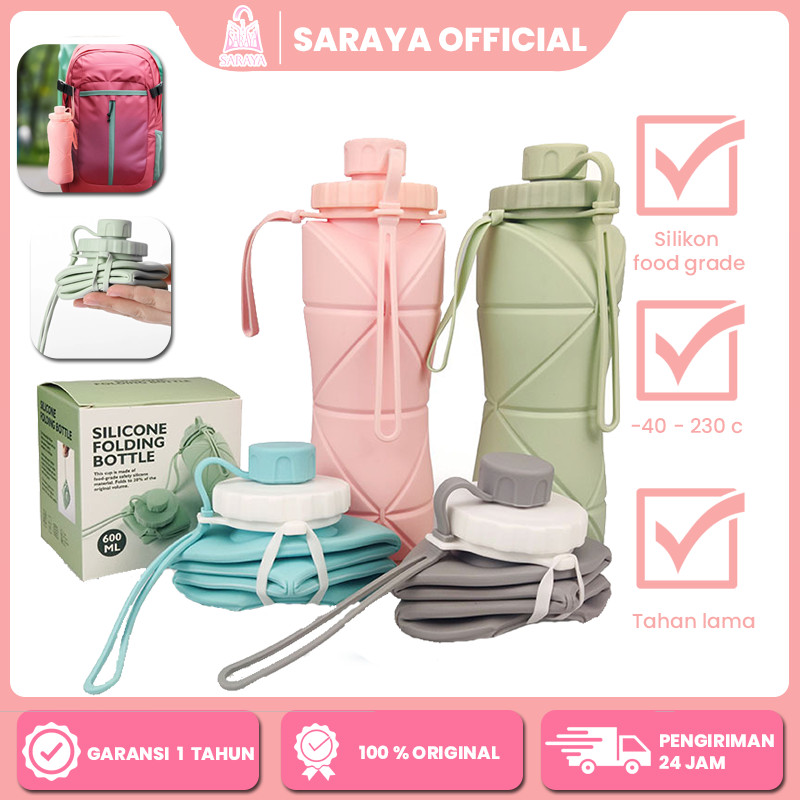 Jual Travel Olahraga Botol Minum / Botol Air Minum Lipat Portable Bahan ...