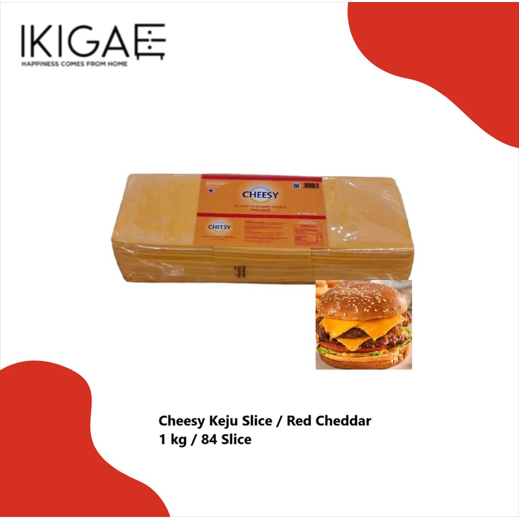 Jual CHEESY RED CHEDDAR SLICE / KEJU BURGER SLICE / LEMBARAN | Shopee ...
