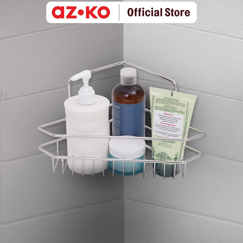 Jual AZKO Stora Rak Sudut Kamar Mandi Stainless Steel Ys173 - Silver ...
