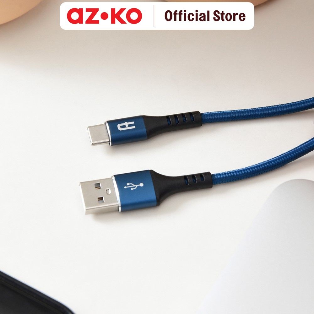 Jual AZKO Ataru Kabel Charger Braided Usb To Type C - Biru Charging ...
