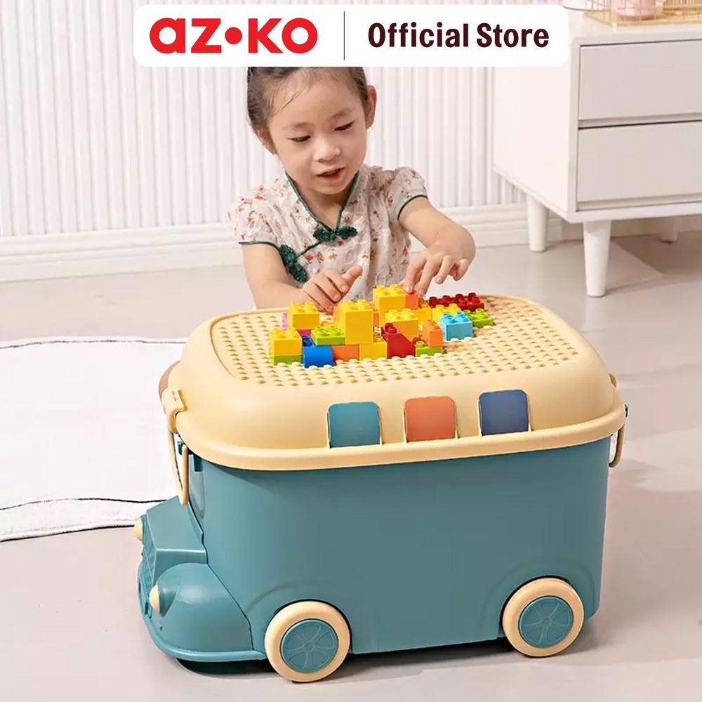 Jual AZKO Stora 42.5x31x26 cm Kotak Penyimpanan Dengan Roda Car - Hijau ...