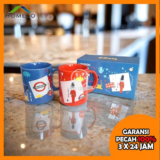 Jual HOMECO [2PCS] Mug 11oz Set Keramik LONDON Series Mug 2pcs Lungo ...