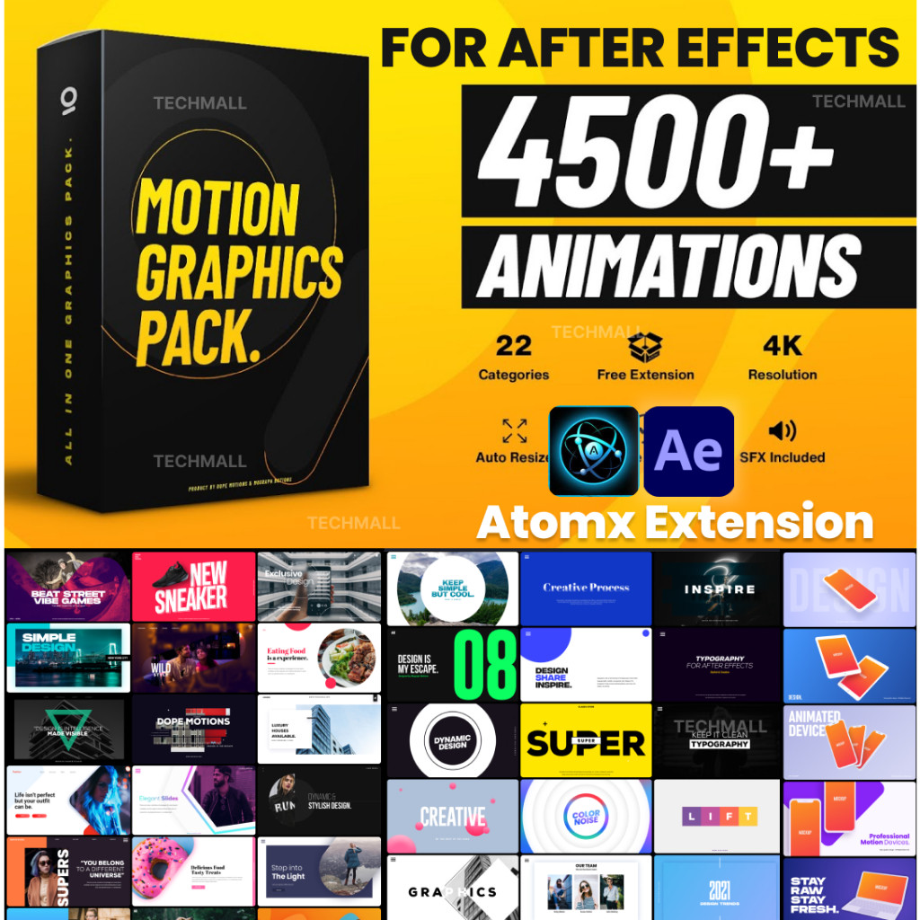 Jual 4500+ Animation Motion Graphic Pack for After Effects | Atomx ...