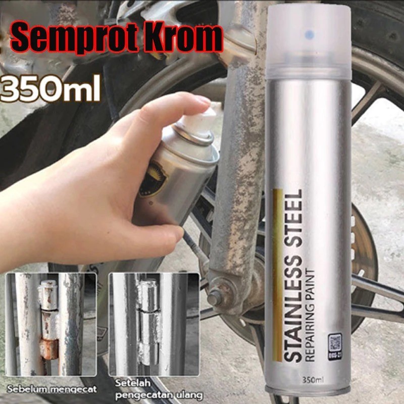 Jual Cat Semprot Chrome 350ml Chrome Spray Pain Warna Chrome Krum ...