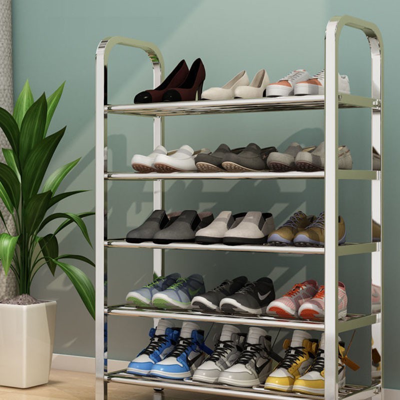 Jual Rak sepatu sandal stainless 5 susun / Rak Sepatu stainless 5 susun ...