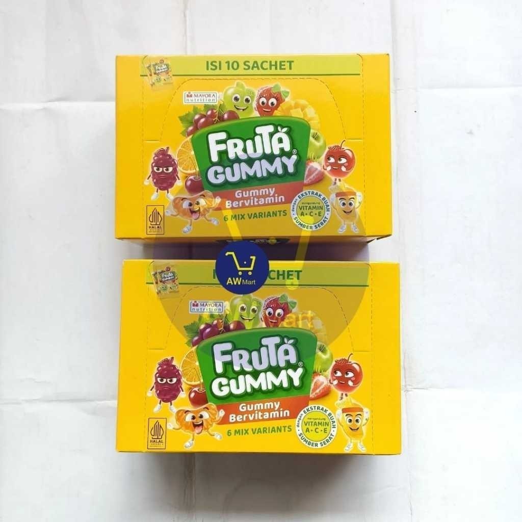 Jual FRUTA GUMMY 1 BOX ISI ( 10 SACHET X 25 GRAM ) - GUMMY BERVITAMIN ...