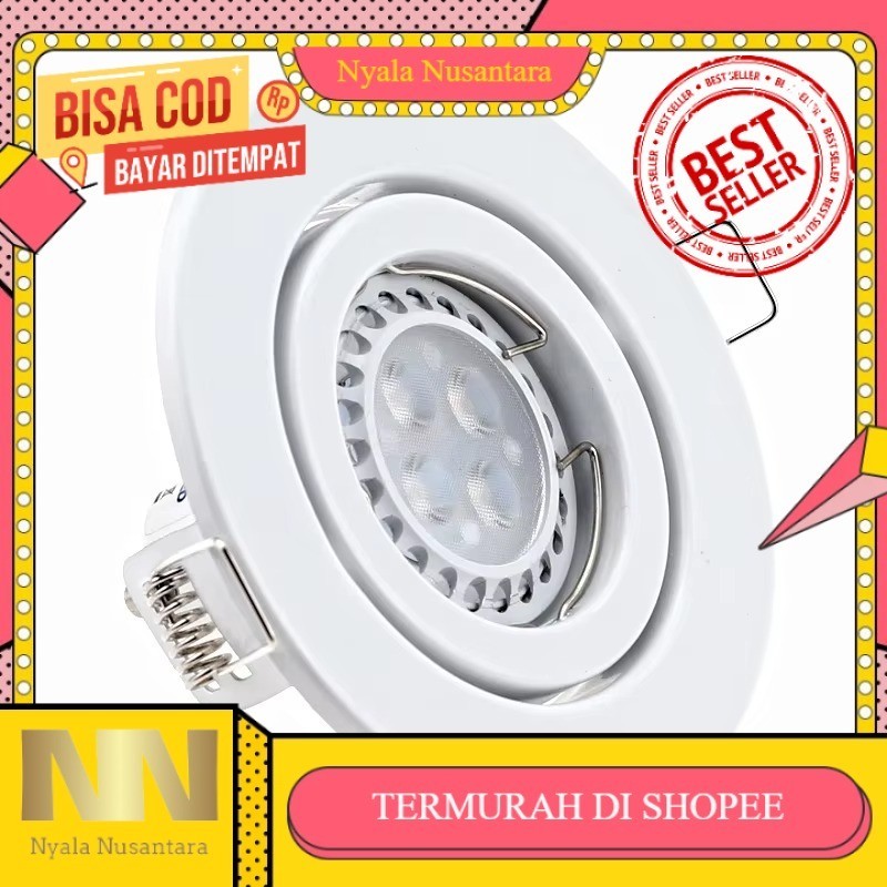 Jual KAP LAMPU MR16 TUSUK LIS PUTIH DOWNLIGHT HALOGEN / RUMAH LAMPU MR-16 | Shopee Indonesia