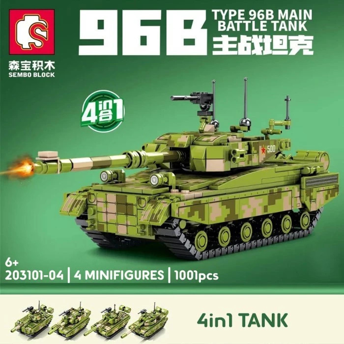 Jual OHSOME - SEMBO Type 96B Military Battle Tank Set (4-in-1) / Block ...