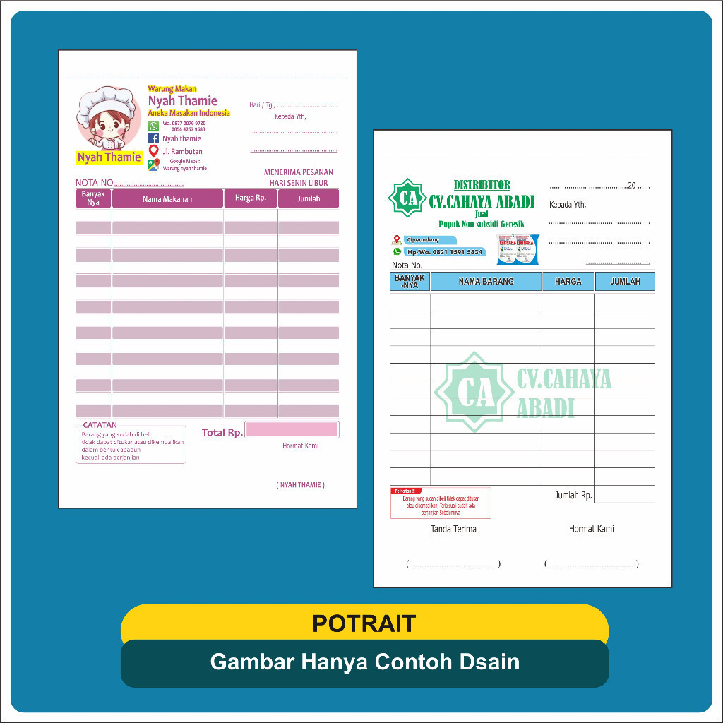 Jual Cetak nota faktur invoic surat jalan custom 2 play nama sendiri ...