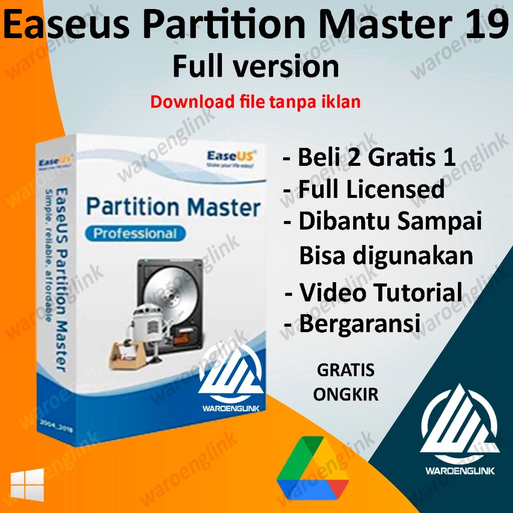 Jual Easeus Partition Master 19 terbaru 2025 | Video Install | Windows | Full Version | Lifetime ...