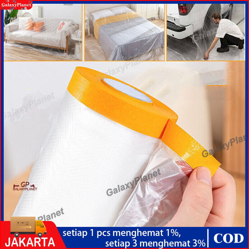 Jual 400cm x 20 METER Covering Film Masking Tape/ Oil Tape Film/Plastik ...