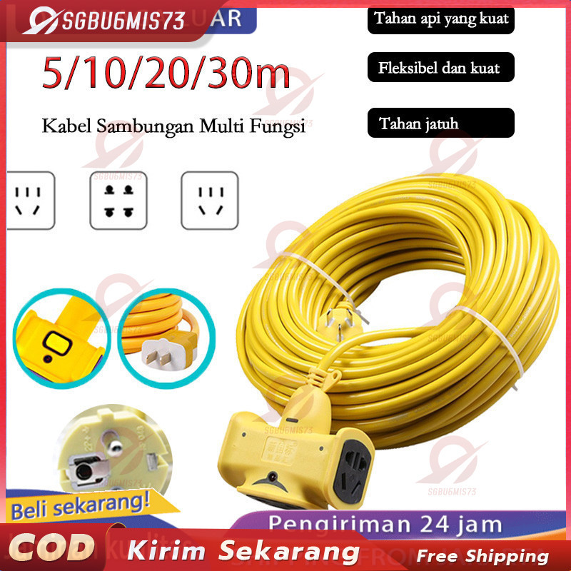 Jual Soket Kabel Extension Cord Extra-long Plug-in Strip 10M/20M/30M ...