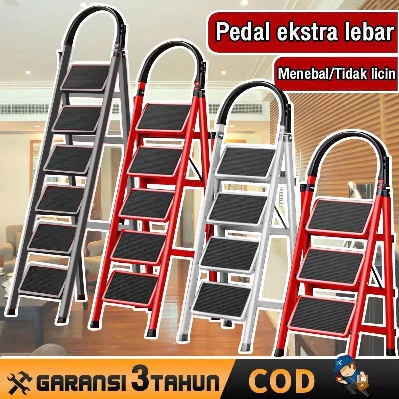 Jual 【KONTAN JAYA HOME 】Tangga Lipat Besi 3 4 5 6 Step Tangga Rumah Tangga Bengkel Kuat Anti ...