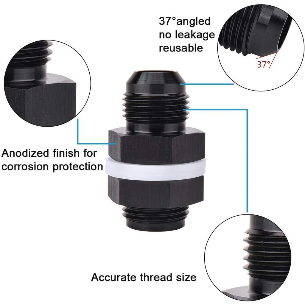 Jual 1PCS AN10 Flare Oil Cooling Connector Adapter Fuel Cell Bulkhead ...