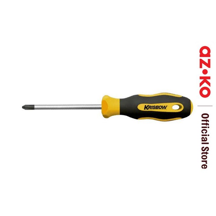Jual AZKO Krisbow Obeng Plus 5.0x200 Mm - Merah Screwdriver Alat ...