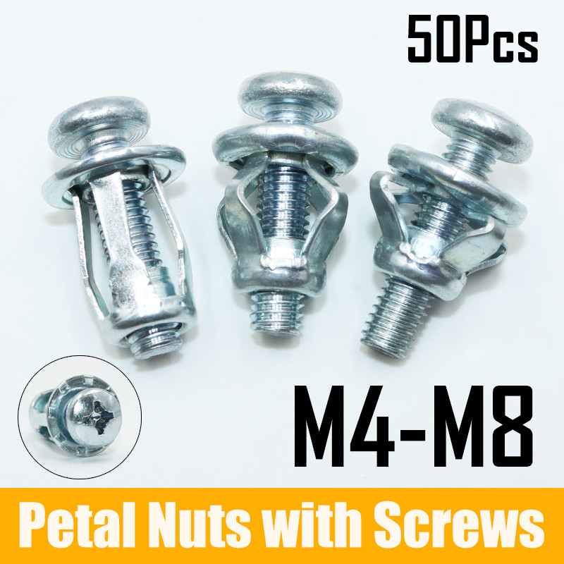 Jual 50p Expansion Screw Nut Petal Shape Rivet Nuts Bolt Metal Rivetnut ...