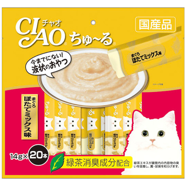 Jual CIAO Churu Tuna Scallop Mix 14 GR x 20 Pcs Cat Snack Liquid Creamy Cemilan Treats Topper ...