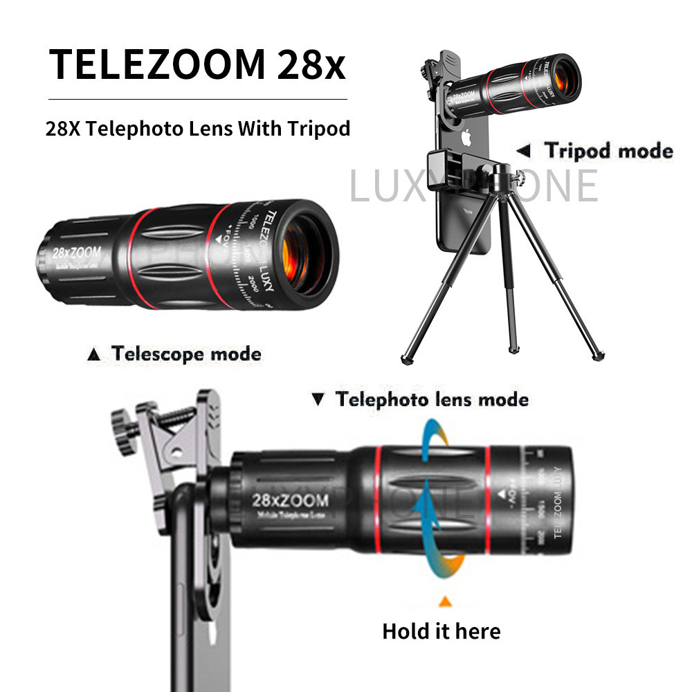 Jual Telezoom Lensa Kamera HP Lensa Apexel 28x Zoom Lensa Tele Zoom Hp ...