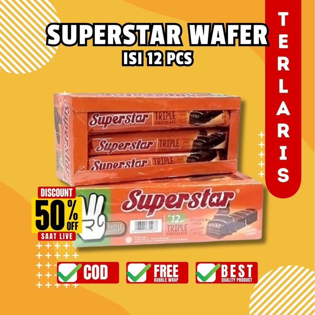 Jual Superstar Wafer Super Star Coklat Full Chocolate 16 gr x 20 Pcs ...