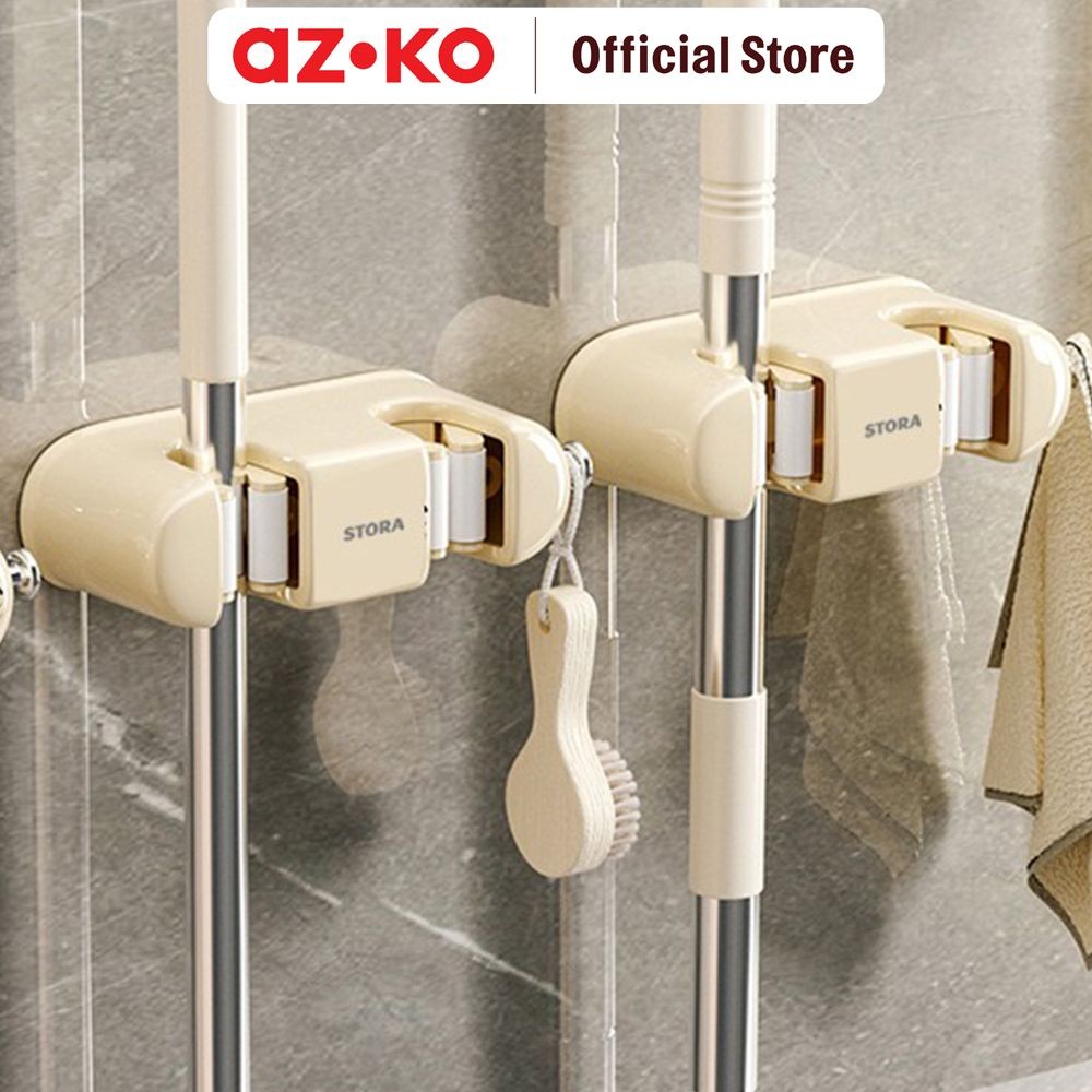 Jual AZKO Stora Organizer Sapu & Alat Pel 2 Hook - Krem Beige Broom And ...