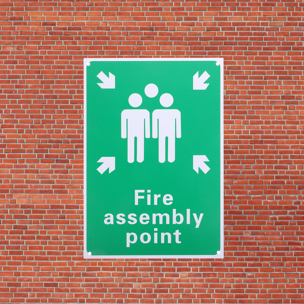 Jual Fire Assembly Point Remind Plaque Rally Sign Warning Board ...