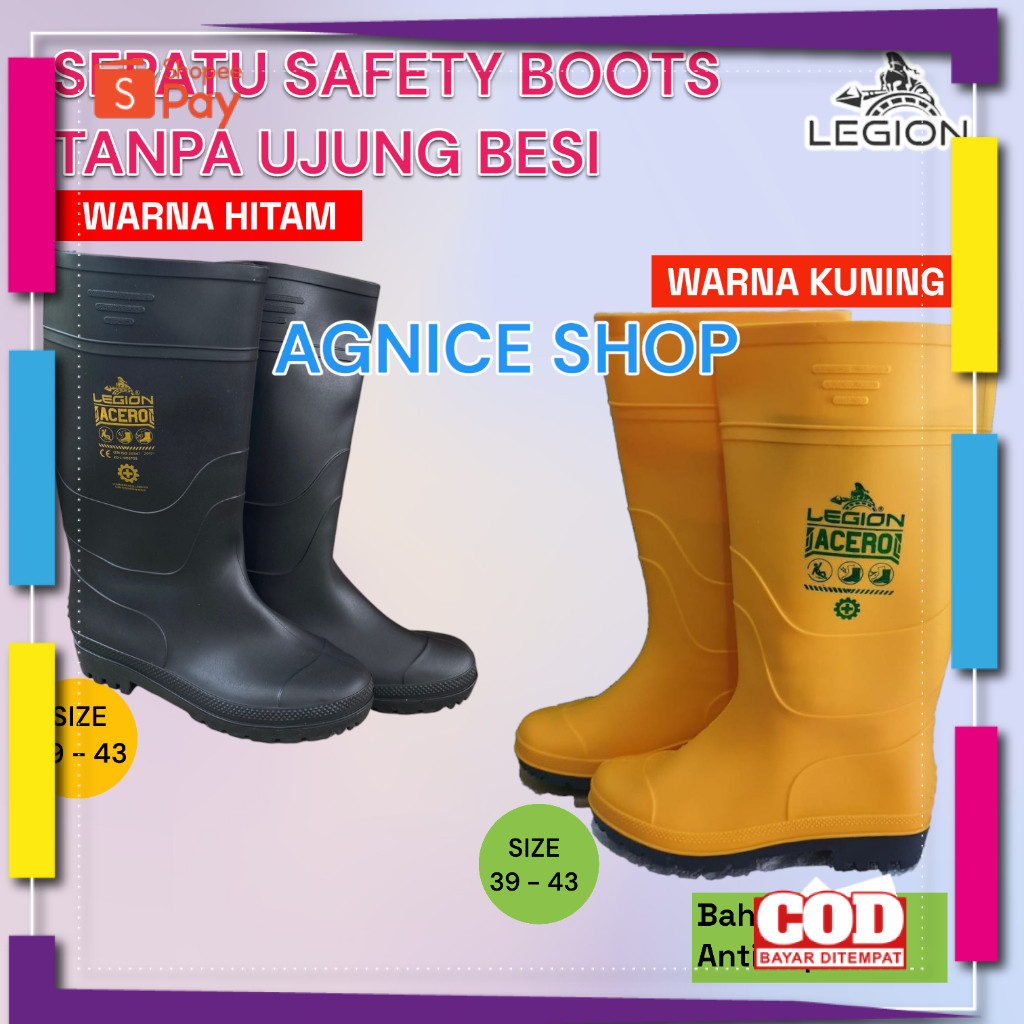 Jual [PREMIUM ORIGINAL] Sepatu Boot Safety Proyek LEGION ACERO TANPA ...