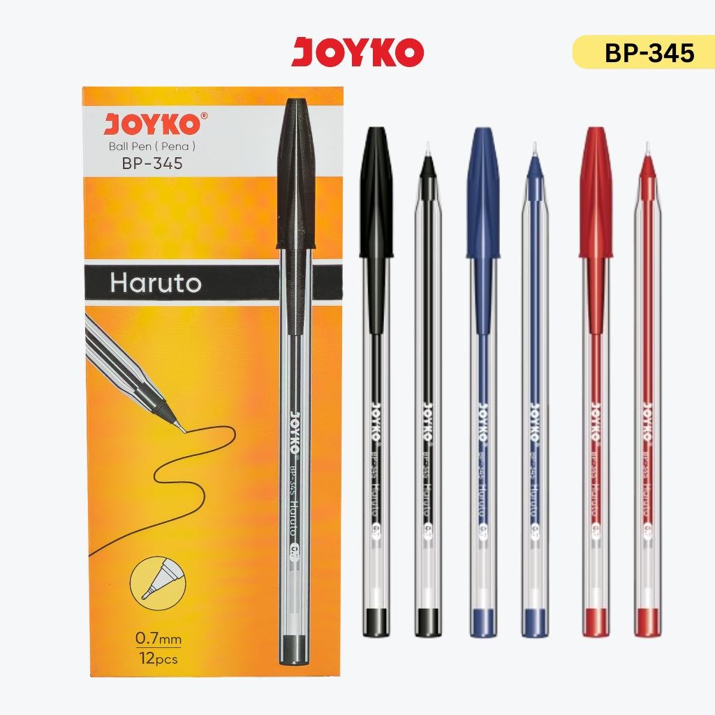 Jual JOYKO Ball Pen Pulpen 1 Pack BP-345 Haruto 0.7mm Isi 12 Pcs ...