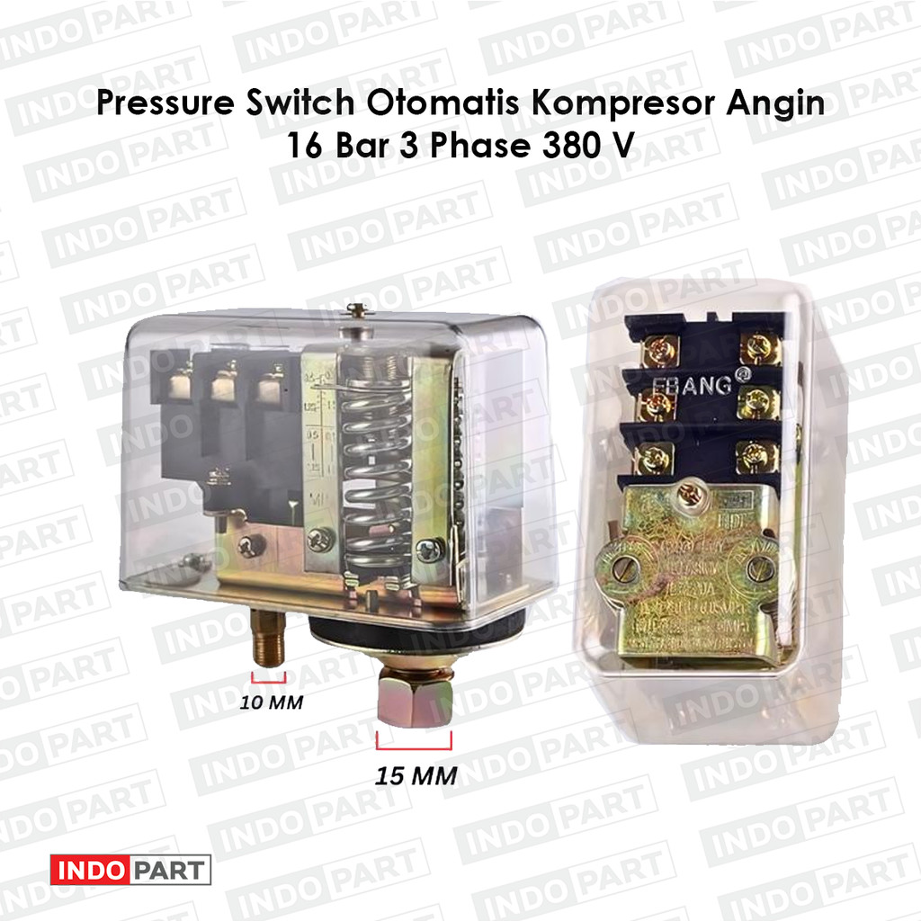 Jual Pressure Switch Otomatis Kompresor Angin 16 Bar | 3 Phase 380V ...