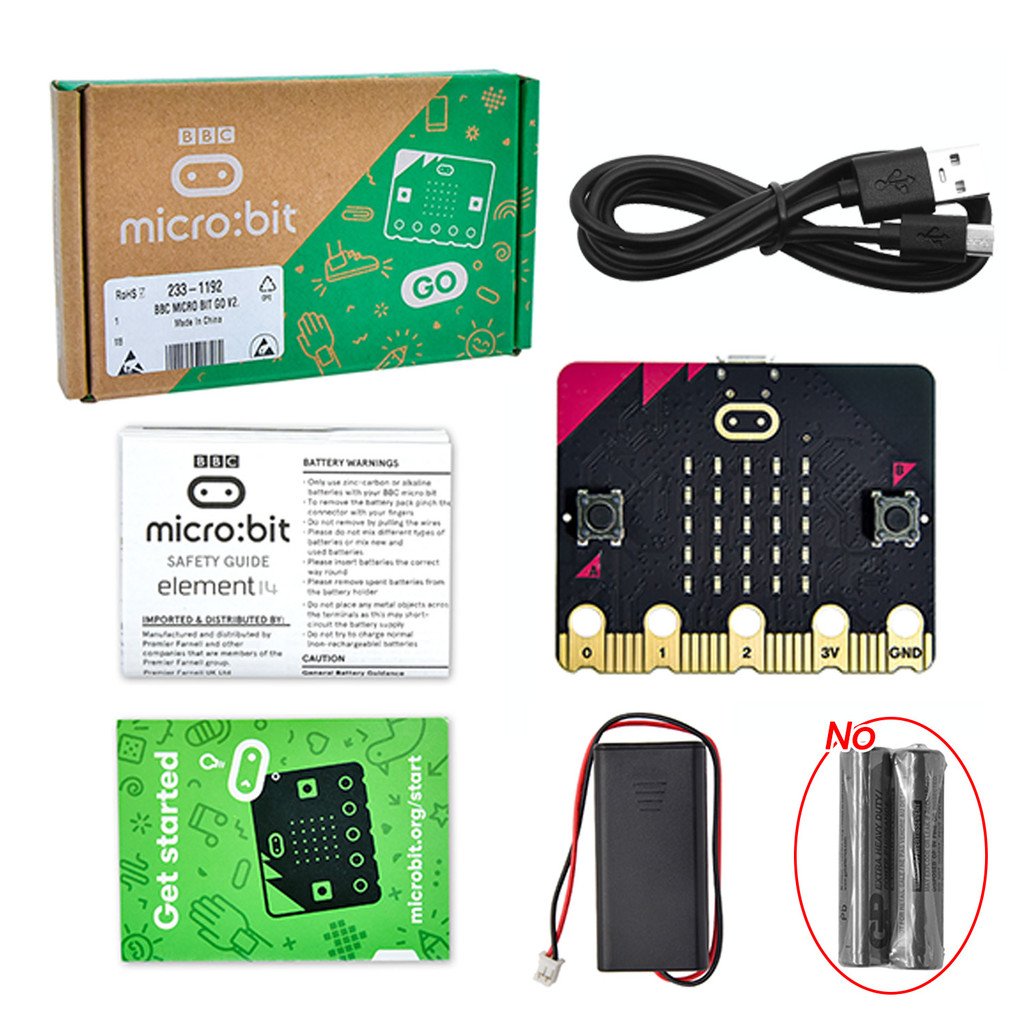 Jual Original BBC Micro Bit V2 Development Board Micro:Bit Go Kit &Case& Battey Holder For Kids ...