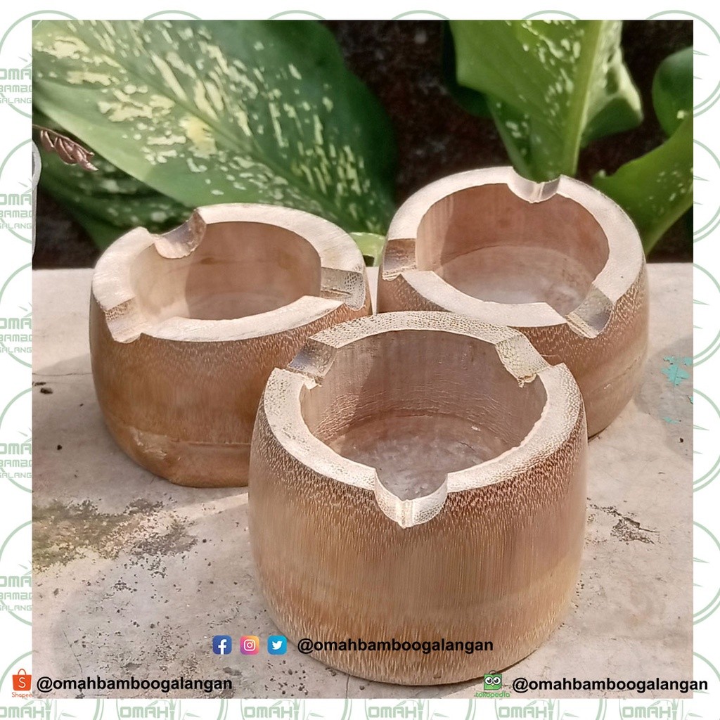 Jual Kerajinan Asbak Bambu Tinggi 5CM, Asbak dari Bambu Ukuran Kecil ...