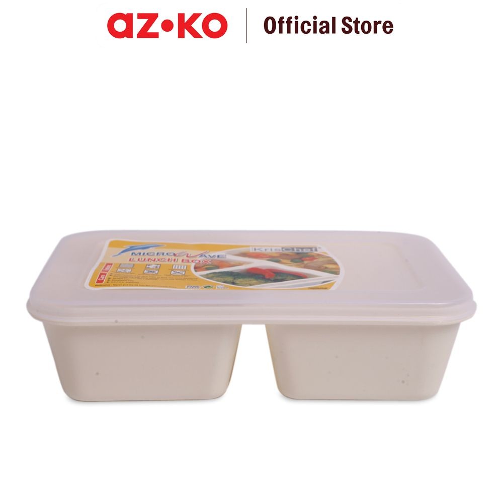 Jual AZKO Kris 800 ml Kotak Makan 3 Sekat Micro - Krem Lunch Box Food ...
