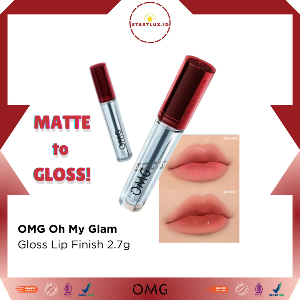 Jual OH MY GLAM Gloss Lip Finish OMG - THE VINYL LIP LOOK! - glossy ...
