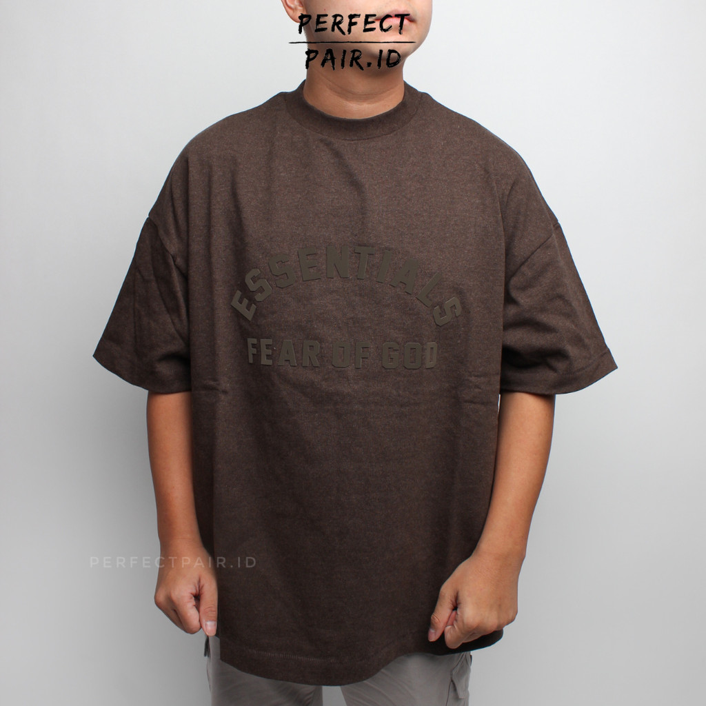 Jual Fear of God Essentials Heather Wood Heavy Tee 100% Original ...