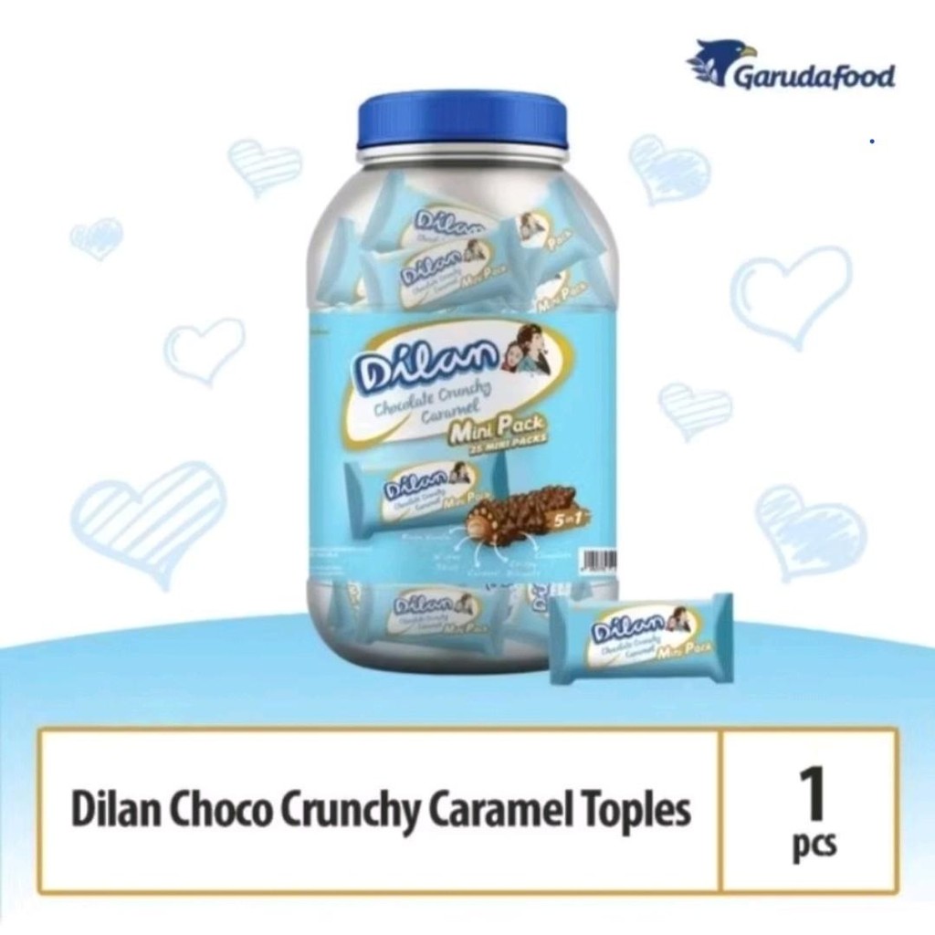 Jual Dilan Chocolate Crunchy Caramel Toples isi 25 pcs Dilan mini cruch ...