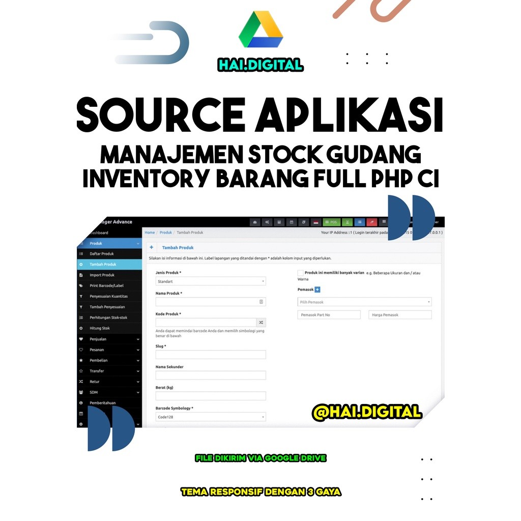 Jual Source Aplikasi Manajemen Stok Gudang Inventory Barang Full PHP CI ...