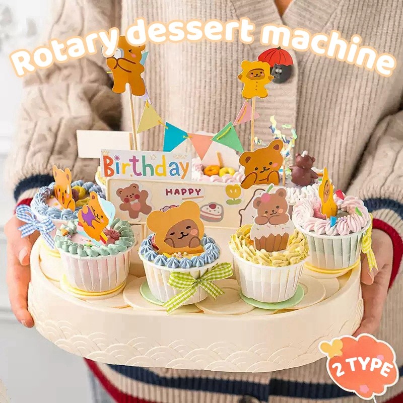 Jual CARAT Go Round Rotating Table Meja CupCake Putar Meja Display ...