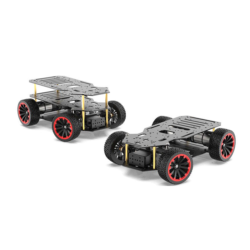 Jual 4WD Assembled Metal Ackerman Robot Car Chassis with 5KG Load Dual ...