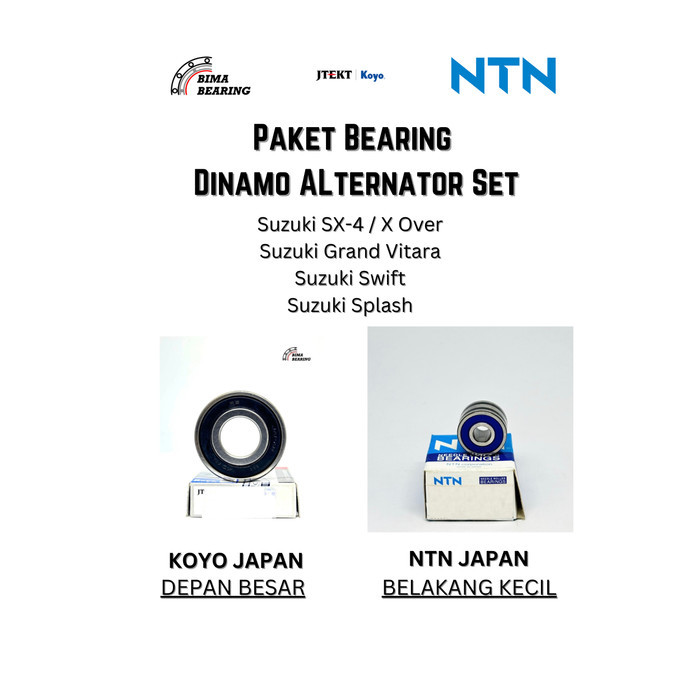 Jual PAKET BEARING ALTERNATOR SET SX4 XOVER GRAND VITARA SWIFT SPLASH KOYO NTN JAPAN LAHER LAHAR ...