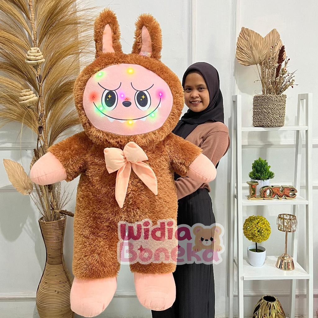 Jual H74M boneka labubu super jumbo size 1 meter - boneka labubu besar ...