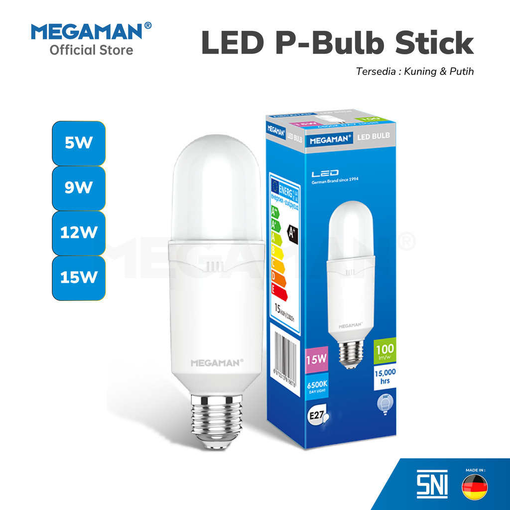 Jual Lampu LED Stick MEGAMAN 5-15W E27 170-240V 3000K/6500K | Shopee Indonesia