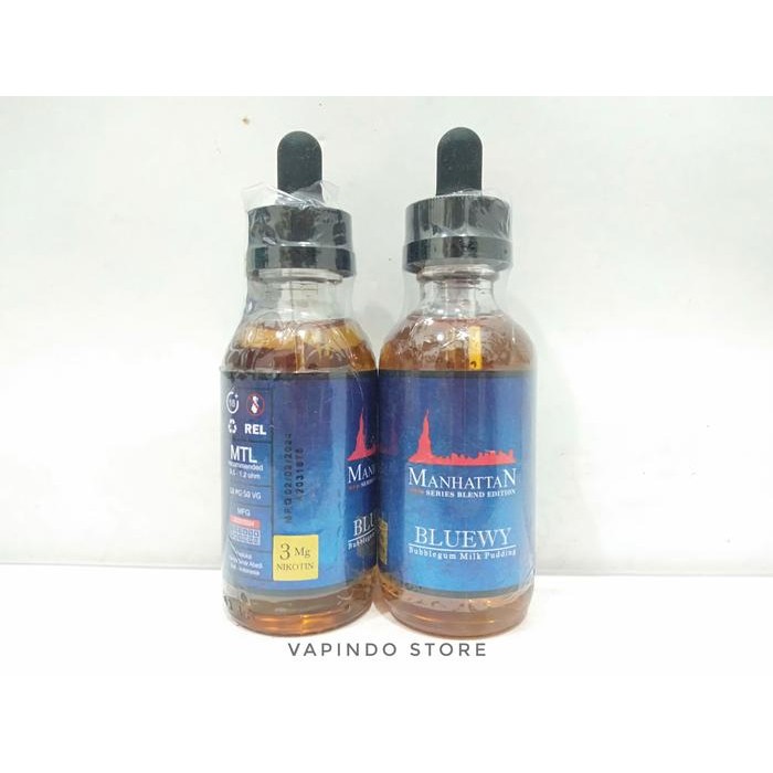 Jual 3MG MANHATTAN BLUEWY 60ML BUBBLEGUM MILK PUDDING PREMIUM E LIQUID ...