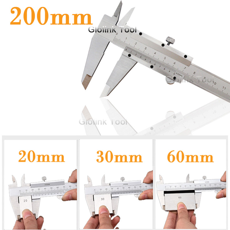 Jual Steel Vernier Caliper with self lock 0-200mm Metal Calipers Gauge ...