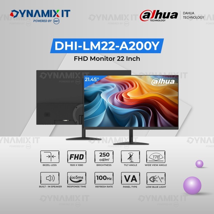 Jual Dahua Monitor DHI-LM22-A200Y 22" Full HD 100Hz HDMI VGA Speaker | Shopee Indonesia