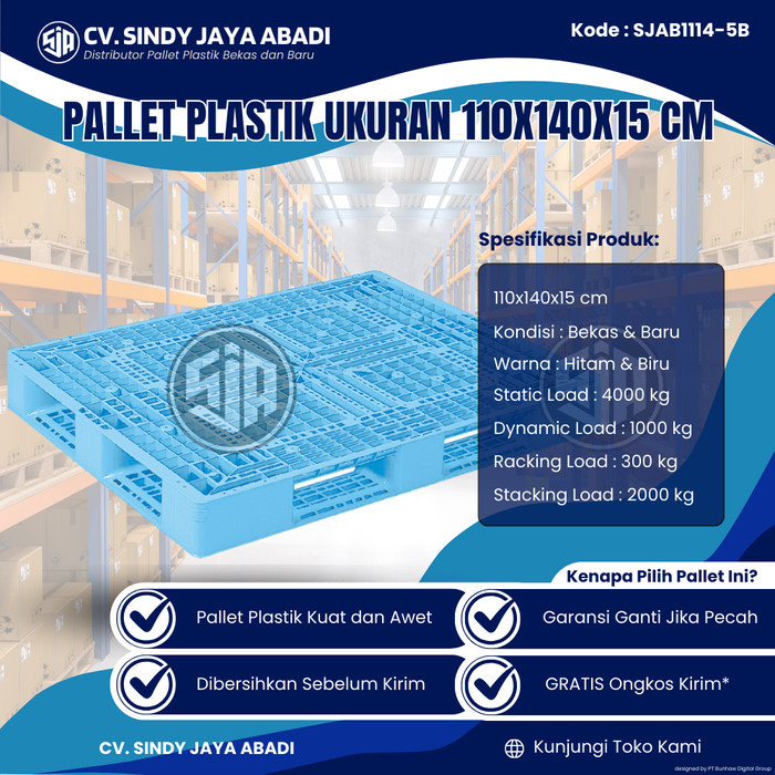 Jual Pallet Plastik Bekas Ukuran 110x140x15 cm - SJAB1114-5B / Pallet ...