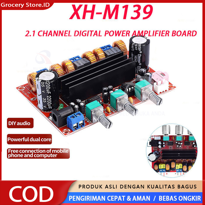 Jual XH-M139 Kit Power Amplifier Class D TPA3116 D2 2x50W+100W Stereo Subwoofer 2.1 Channel ...